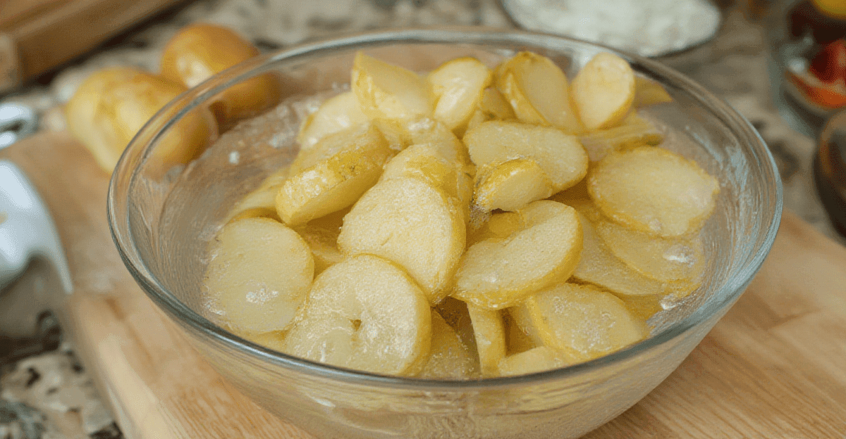 Why do you soak French Fries in water before frying?